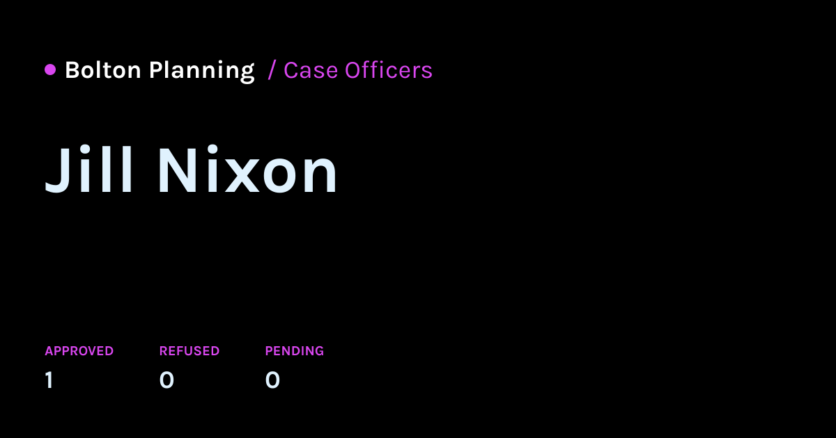 Case Officer Jill Nixon - Application List — Bolton