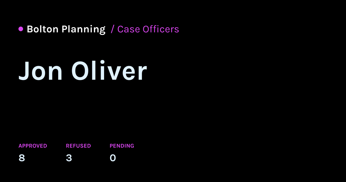 Case Officer Jon Oliver - Application List — Bolton